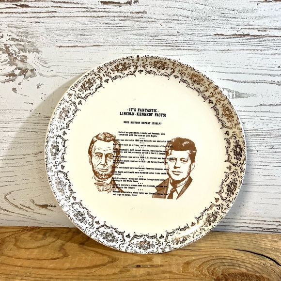 Accents | Vintage President Plate Kennedy Lincoln Historical Facts ...
